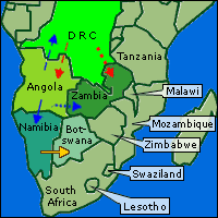Country Map - Southern Africa (SA-DRC refugee map) | Migration | The ...