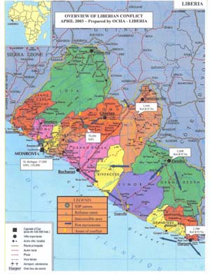 Country Map - Liberia. The recent upsurge in the Liberian conflict has ...