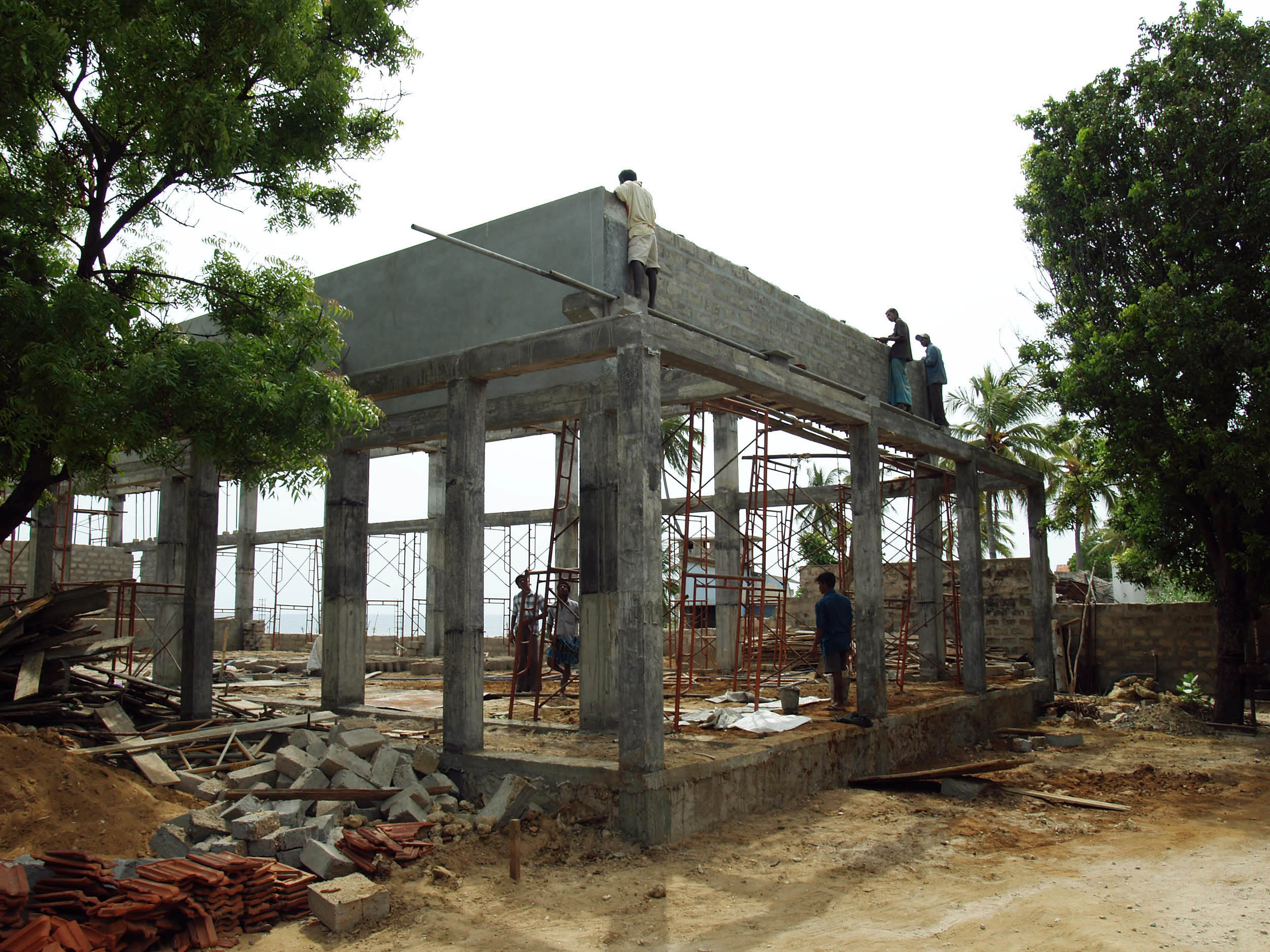 The Sivaguru Vid school under construction in Point Pedro, Jaffna ...