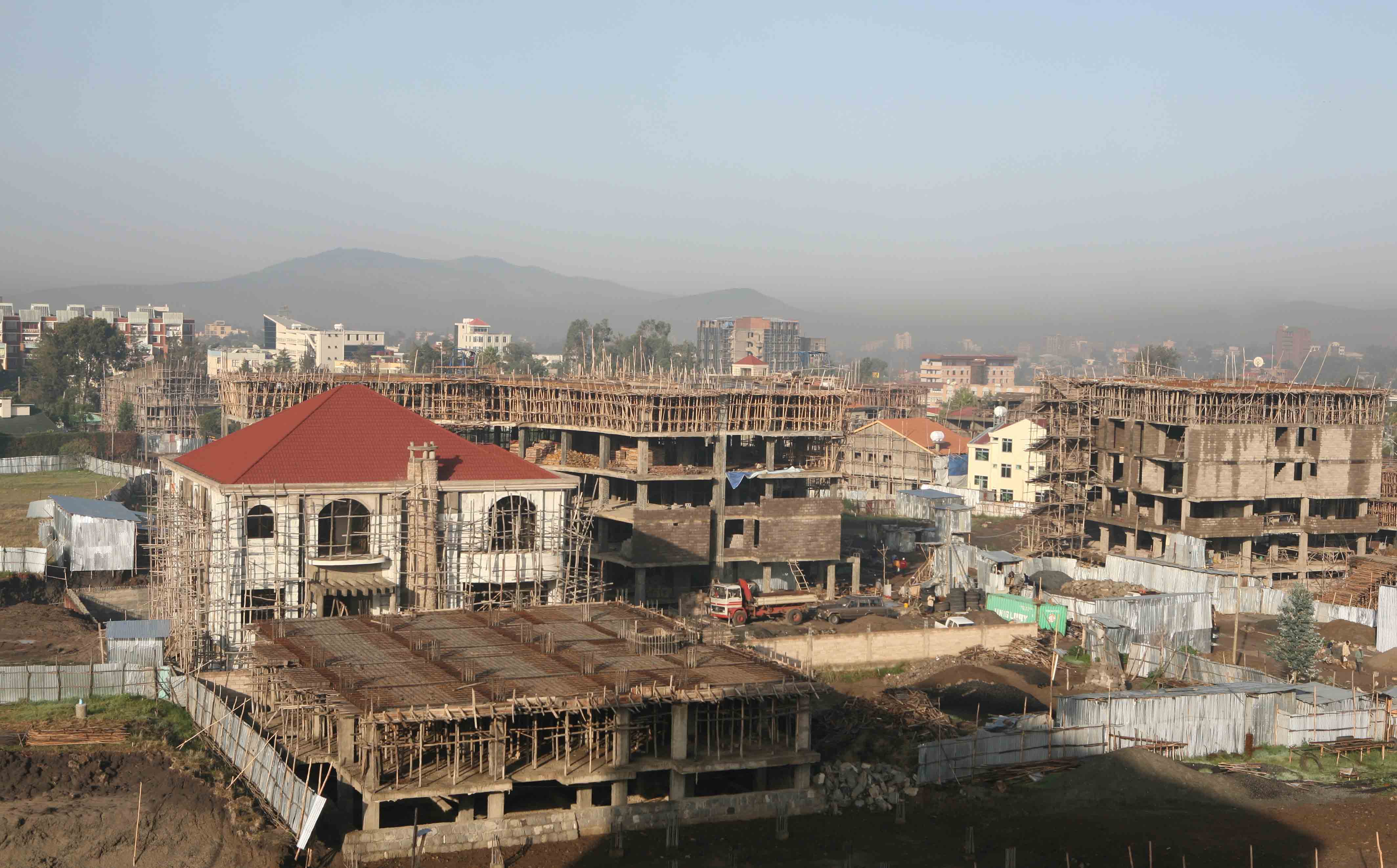 New buildings are constructed in Addis Ababa, Ethiopia, May 2007 ...