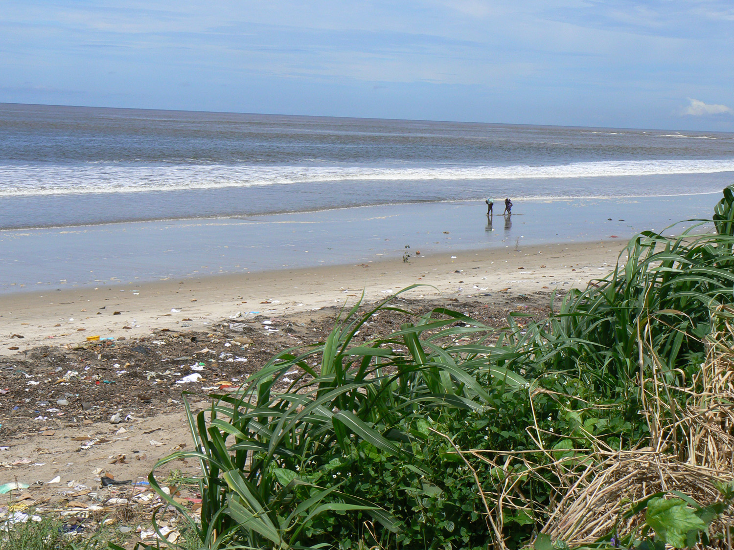 A polluted beach in the Liberian capital, Monrovia. Local residents use ...