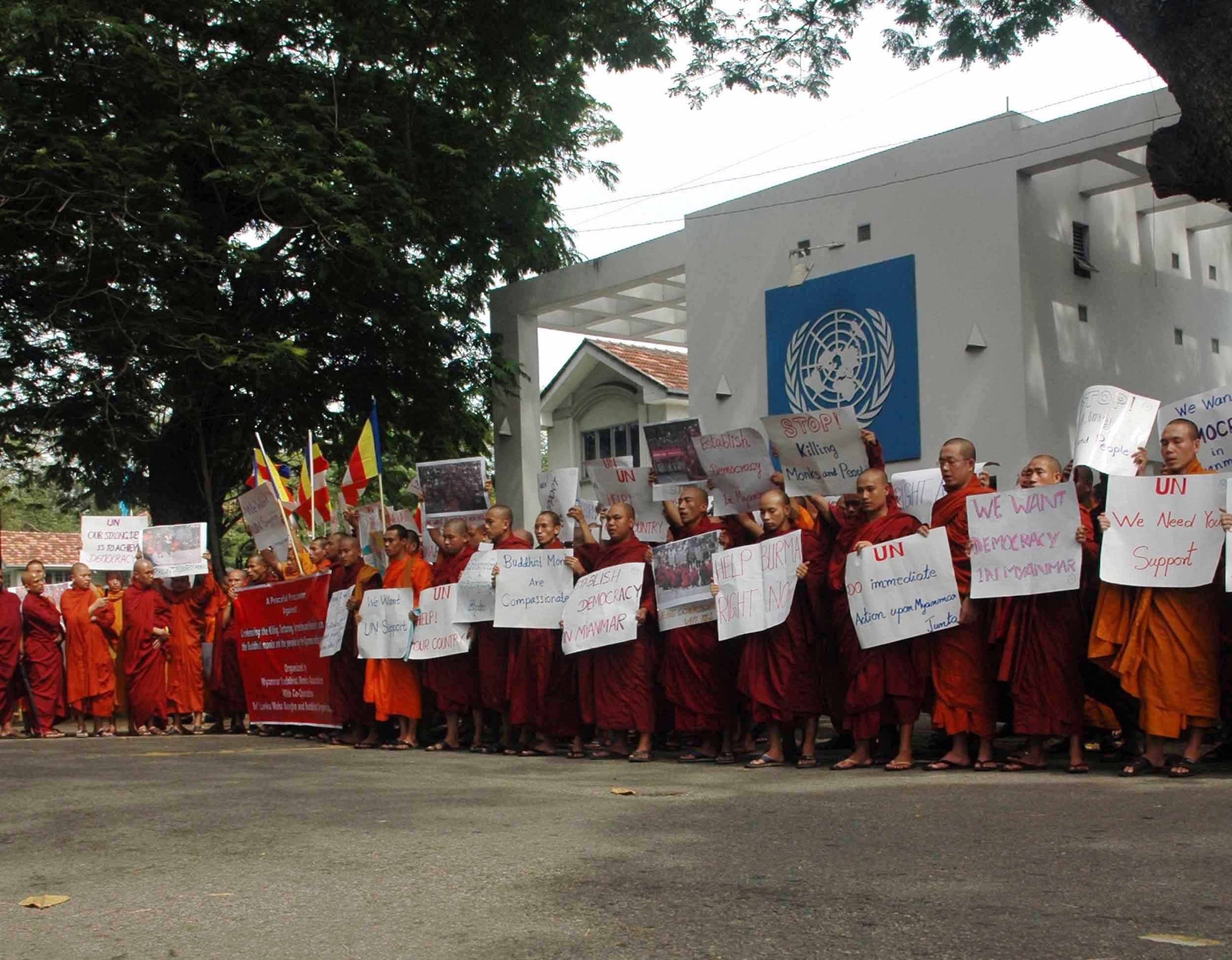 The New Humanitarian | Monks show solidarity with Myanmar protesters
