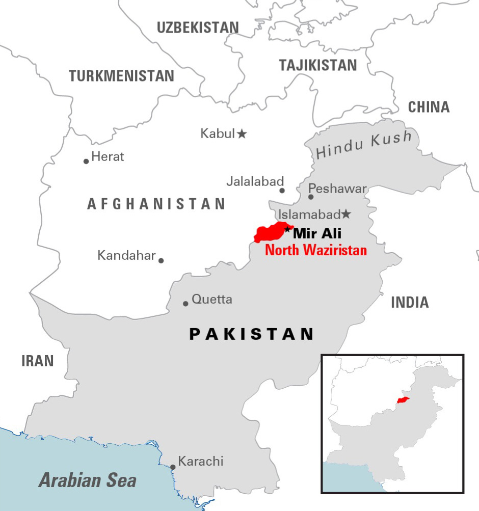 A map of Pakistan and the surrounding region highlighting North ...