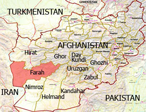 A map of Afghanistan highlighting Farah Province. | Conflict, Migration ...