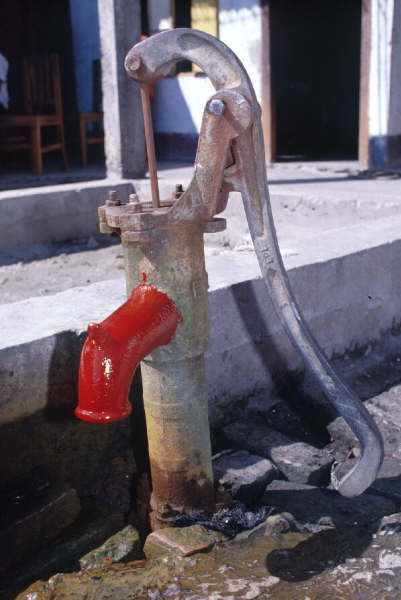 Arsenic-contaminated tube wells are marked red. Water from these wells ...