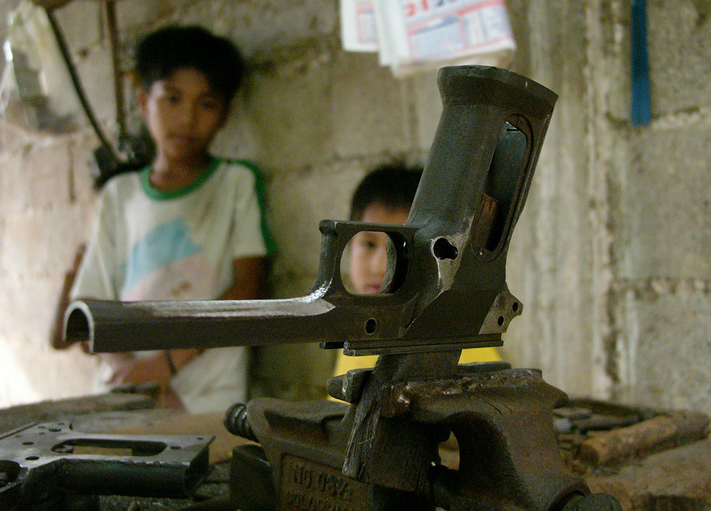 An unfinished Philippine-made replica of .45 calibre handgun at a ...