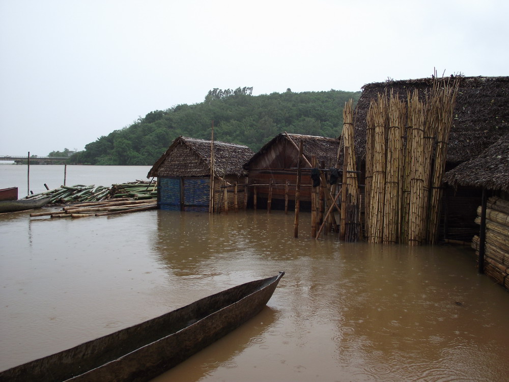 Damage caused by Cyclone Bingiza, near Antalaha in the north east of ...