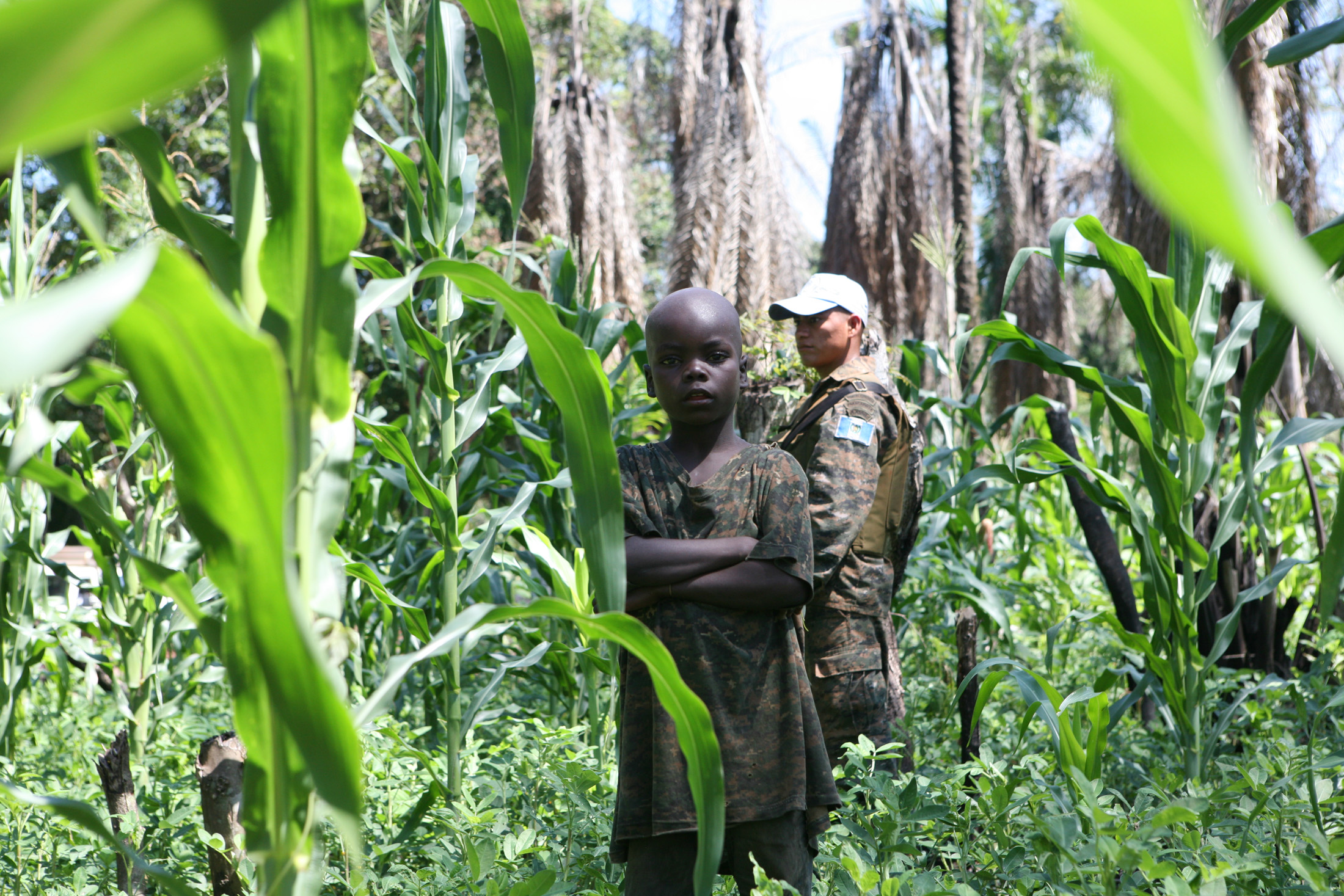 A UN Monusco peacekeeper in Dungu, Oriental Province, keeps watch over ...