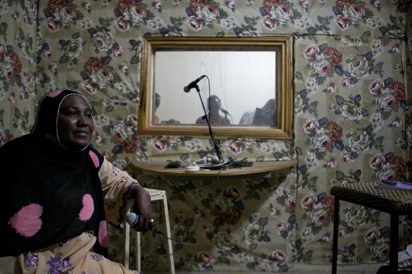 Aminata Idrissa Maïga pauses during a broadcast of her semi-weekly ...